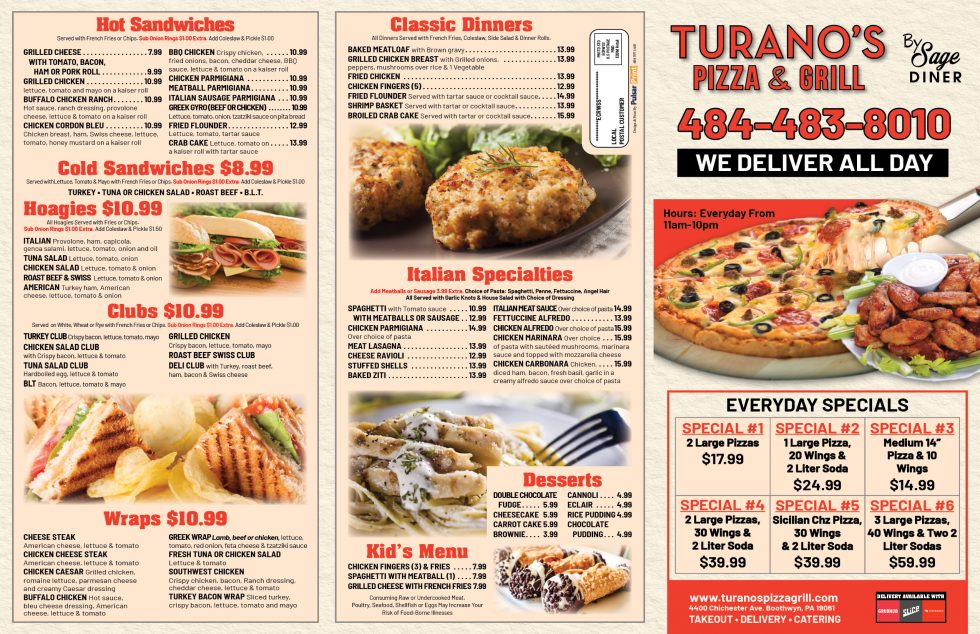 Our Menu | Turano's Pizza & Grill